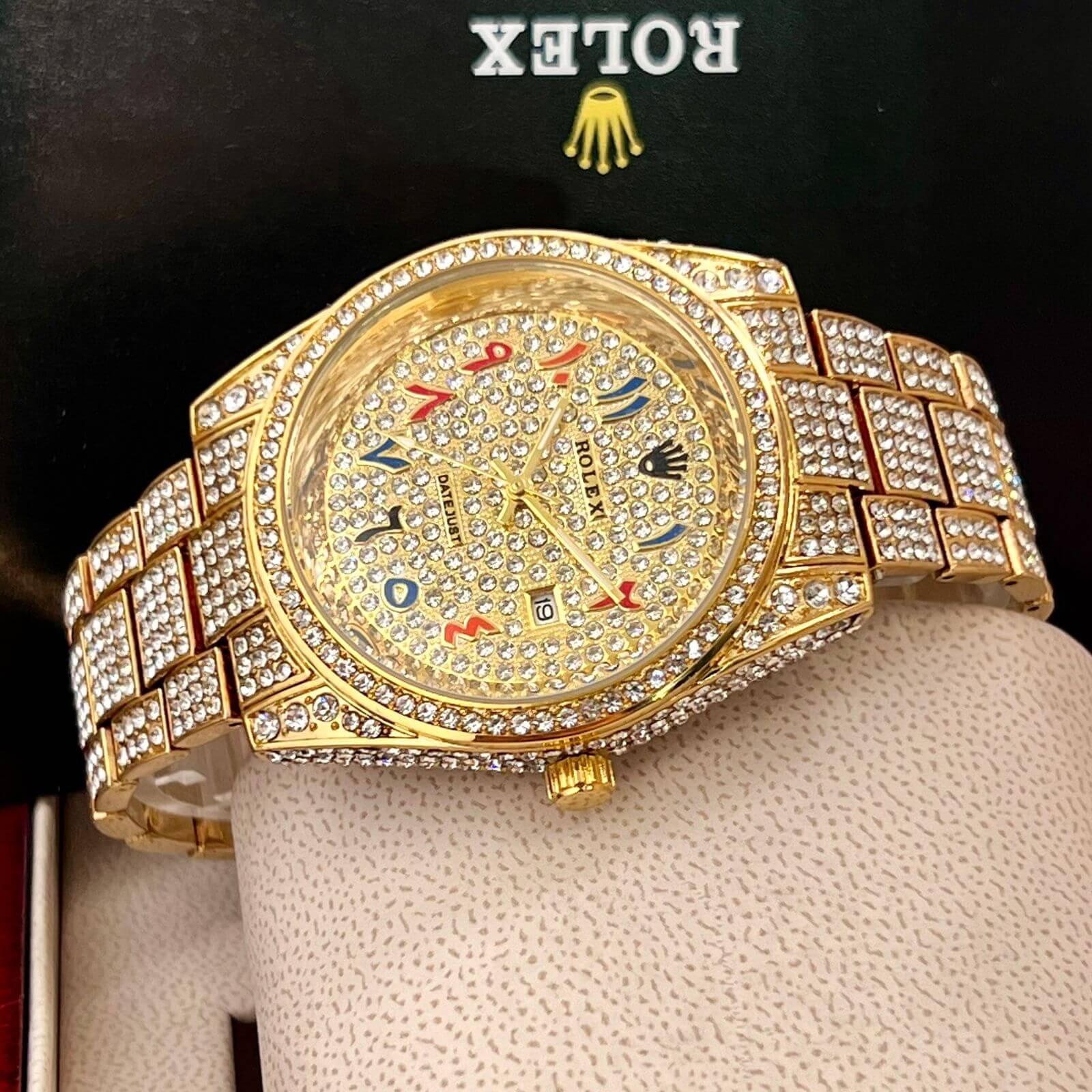 Rolex Diamond Studded Watch – Premium First Copy | ShonZone